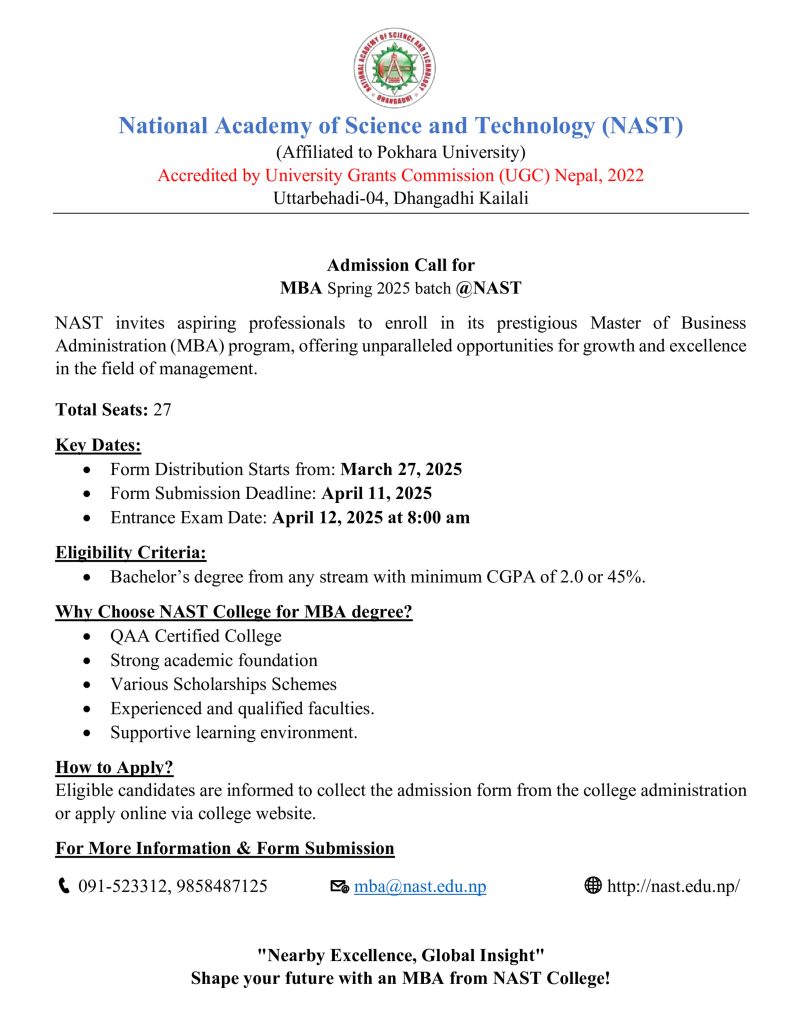 NAST : National Academy of Science and Technology College
